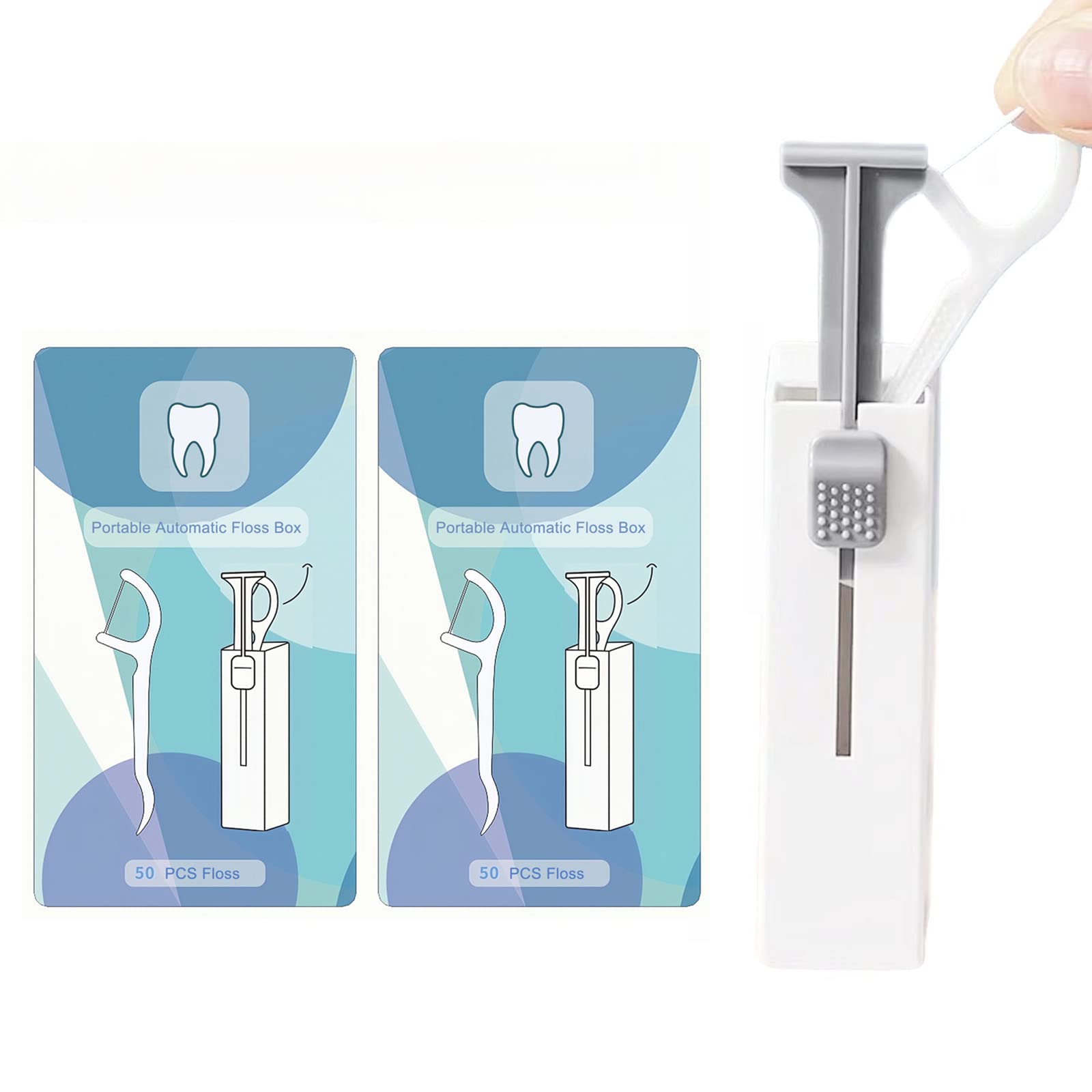 ZHENBUCUO Floss Picks Dispenser, Total 110 Count(White) Dental Flossers for Adults, Portable Floss Dispenser and Refills, Floss Holder Reusable for Home Hotel Travel Clean Teeth