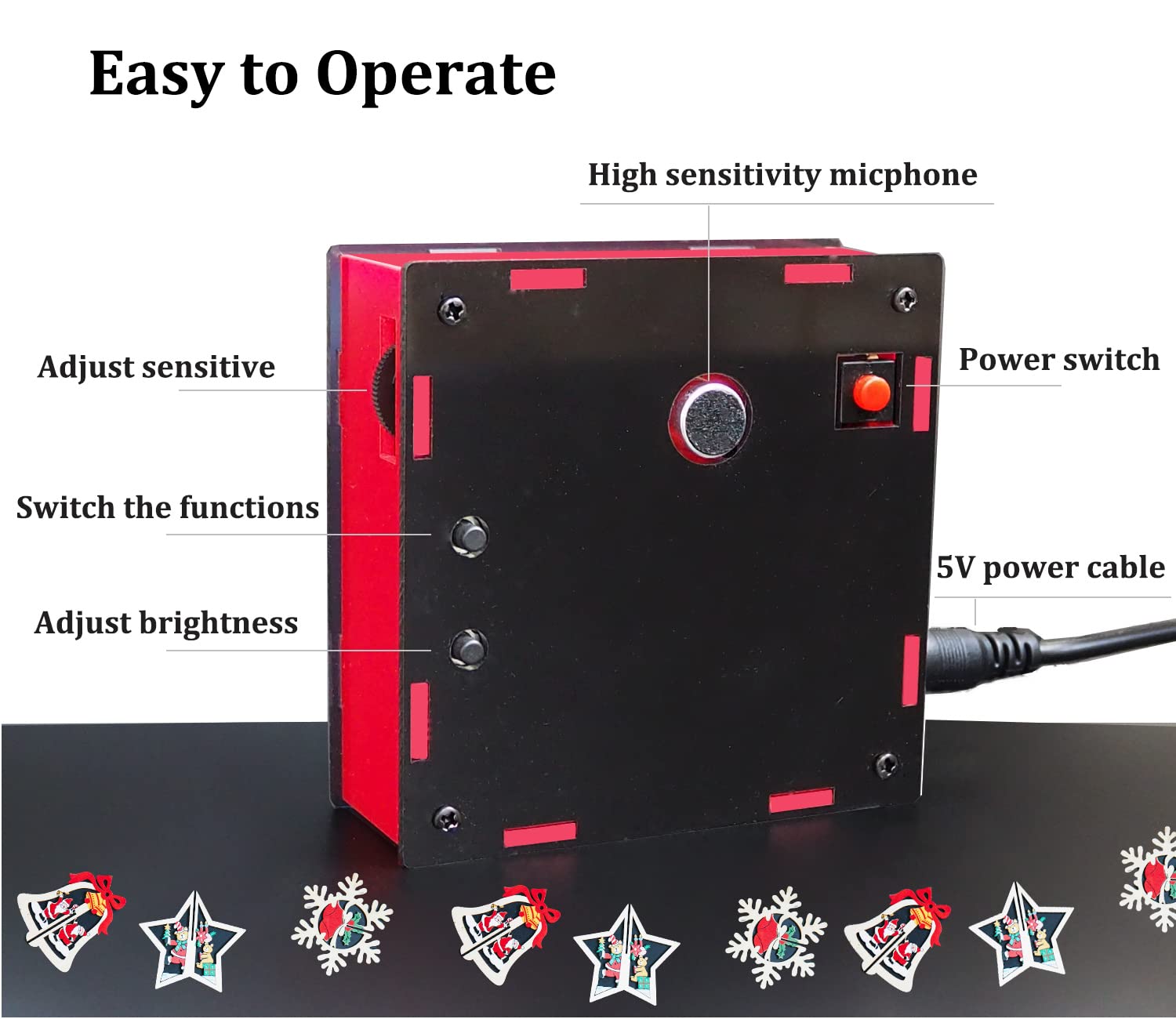 VIGURTIME DIY Music Spectrum Soldering Project Kit, Music Active Pickups with Cool Animation and Pixel Arts for Fun,8x8 RGB Display, Great STEAM Project Kit and Gift for Friends and Family
