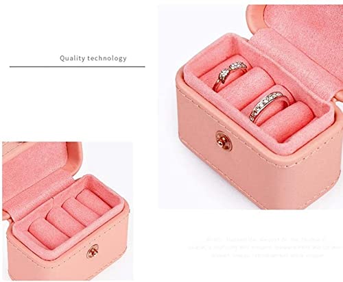 ZZYINH AN207 Portable Fresh Simple Ear Stud Jewlery Box Small Earrings Ring Multi-Function Jewelry Box Small Jewelry (Color : Pink)