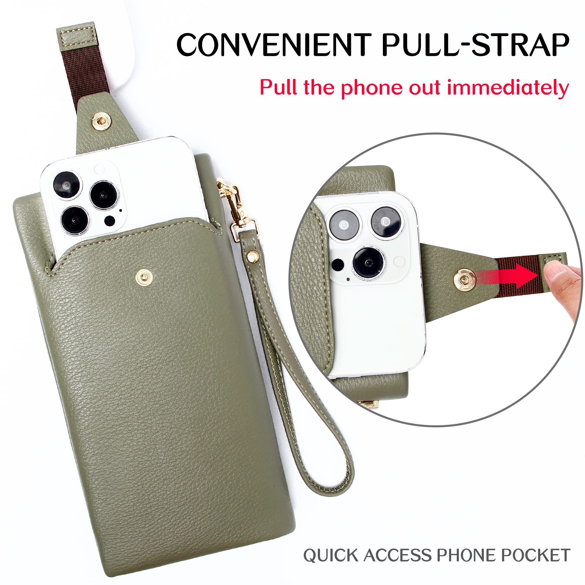 Wallet for Women Clutch Wristlet Wallet with Phone Holder Large Soft Vegan Leather Card Holder