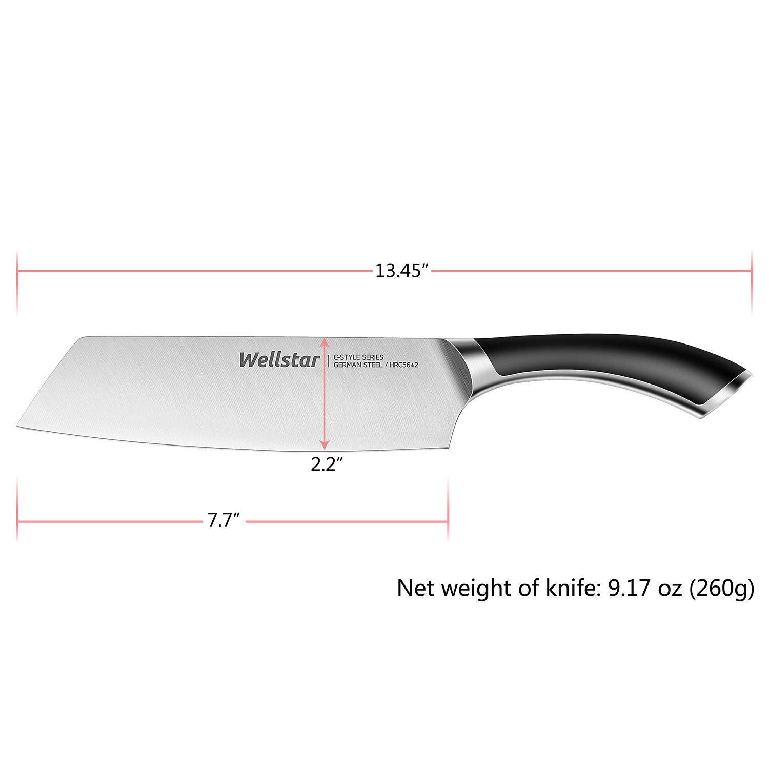 WELLSTAR Kiritsuke knife, Nakiri Vegetable Cleaver Kitchen Knife β Razor Sharp Forged German Stainless Steel Blade, Ergonomic Full Tang Handle, Multipurpose Use for Home Restaurant β Gift Box
