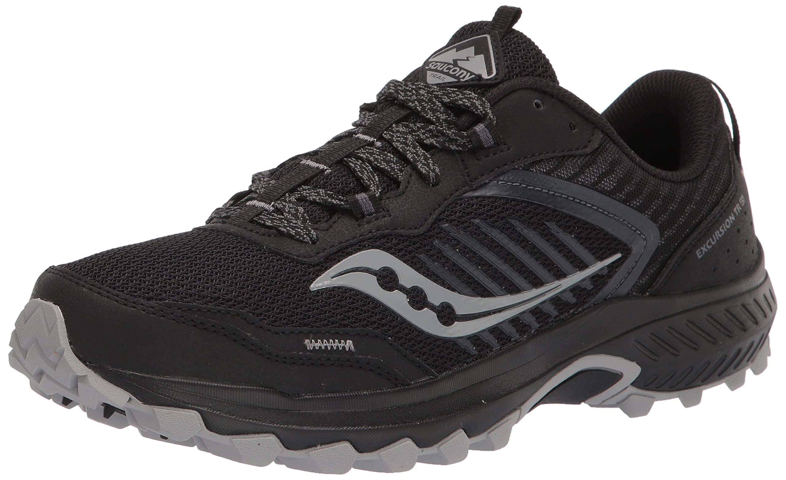 Saucony Men's Excursion TR15 Trail Running Shoe, Black/Shadow, 12