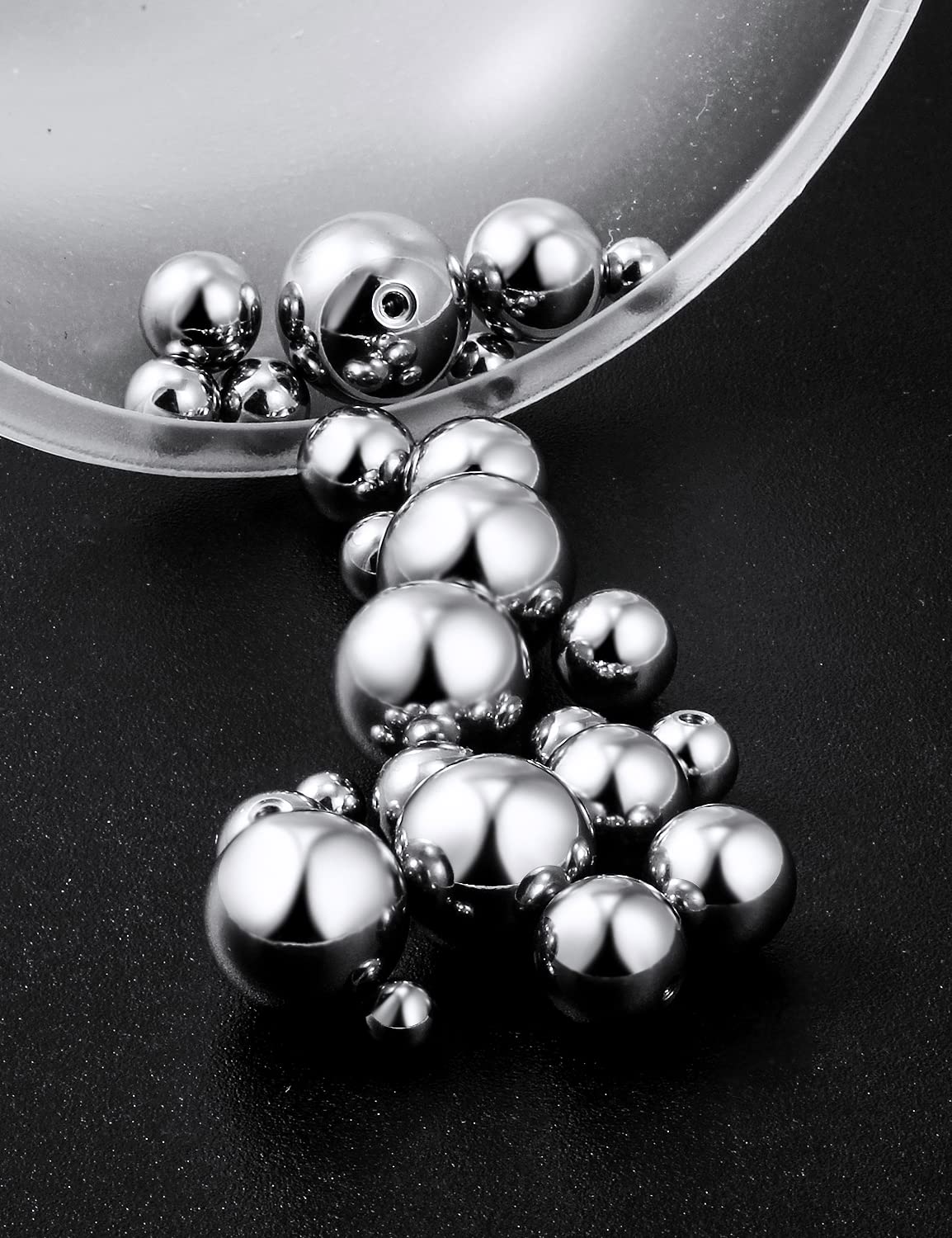 Prjndjw 25Pcs 16G Replacement Balls Externally Threaded Surgical Steel Piercing Balls Industrial Barbell Septum Eyebrow earring Lip Tongue Nipple Belly Button Piercing Rings Parts 3MM 4MM 5MM 6MM 8MM