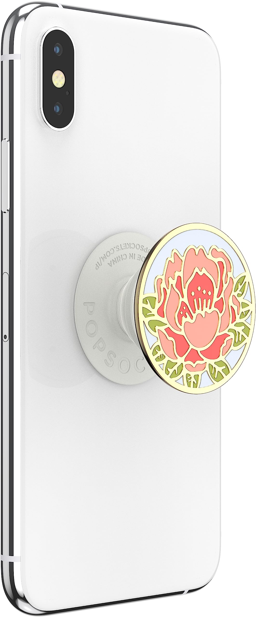 PopSockets Phone Grip with Expanding Kickstand, for Phone - Enamel Blooming Peony