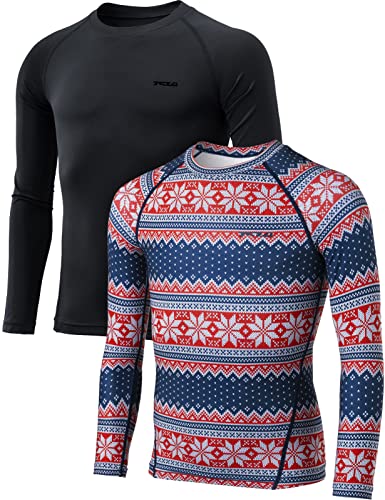 TSLA Kid's & Boy's and Girl's Thermal Long Sleeve Tops, Crew Neck Fleece Lined Compression Base Layer Shirts, Thermal Mock Neck Purple, 16