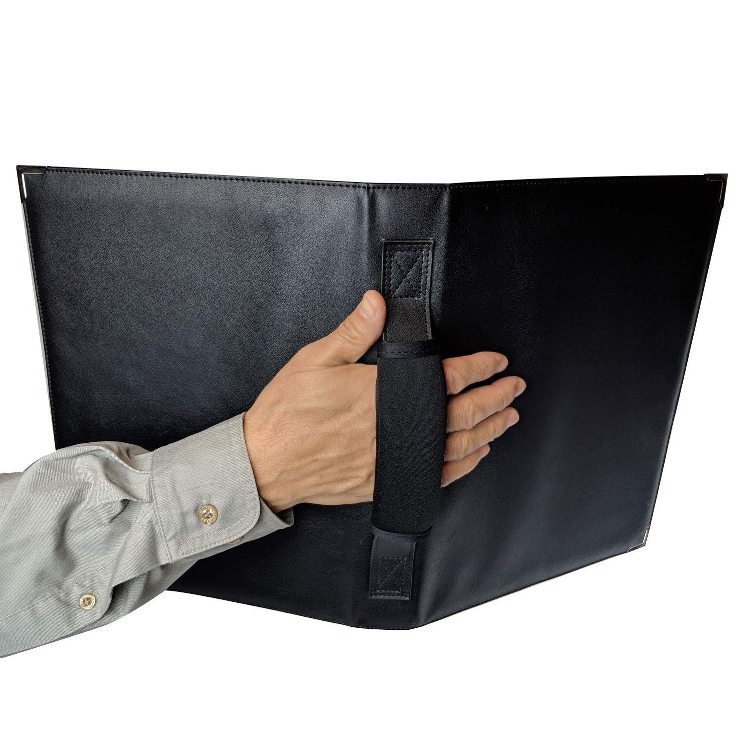 MSP Professional 3 Rings Portfolio Organizer, Music Choral Folder with, Handle, Detachable Strap and Bonus item: Plastic Strip Magazine Holders- Black (MSP-210S - 9.5" x 12.5")