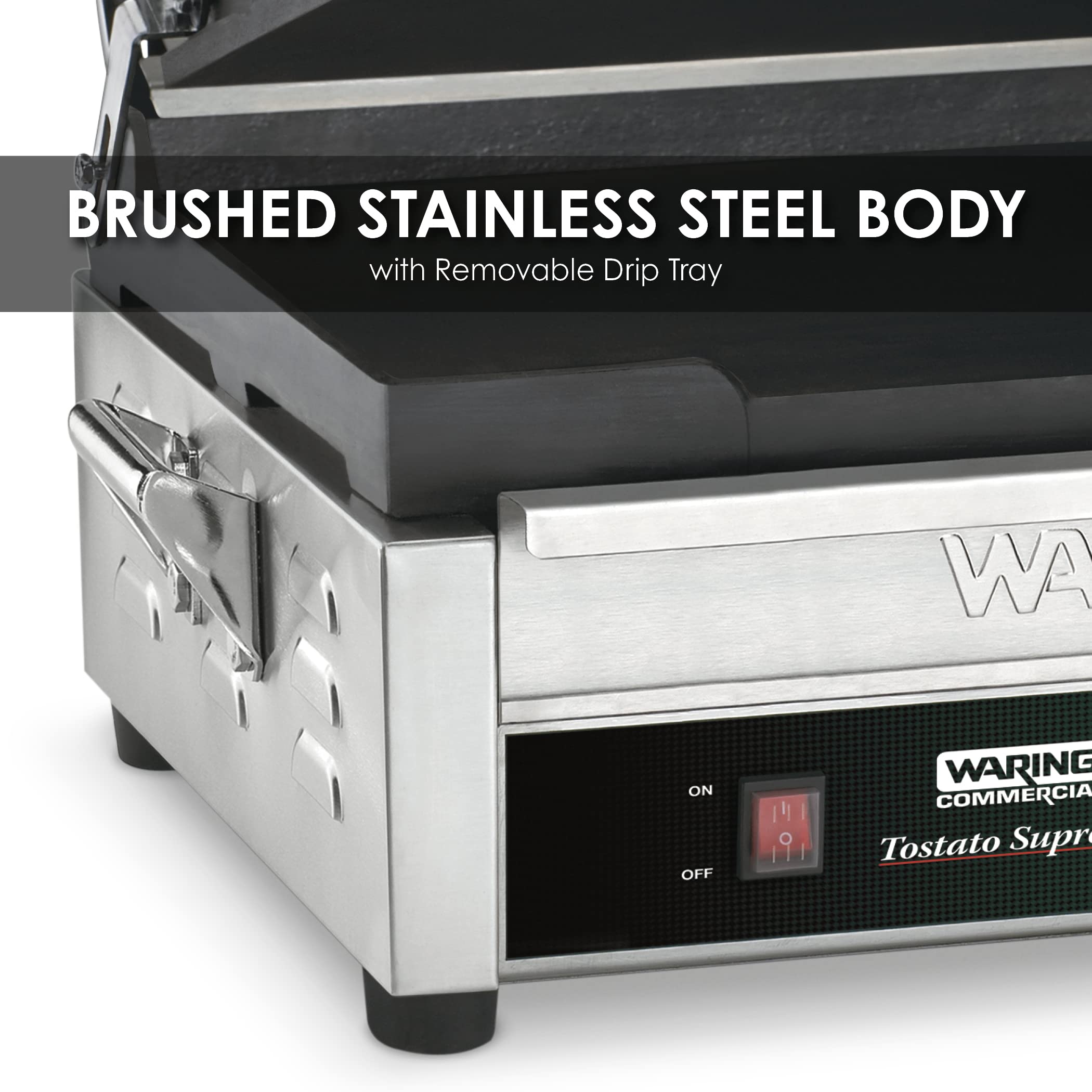 Waring Commercial WFG275T Full Sized 14" x 14" Flat Toasting Grill, 20 Minute Countdown Timer, 120V, 1800W, 5-15 Phase Plug