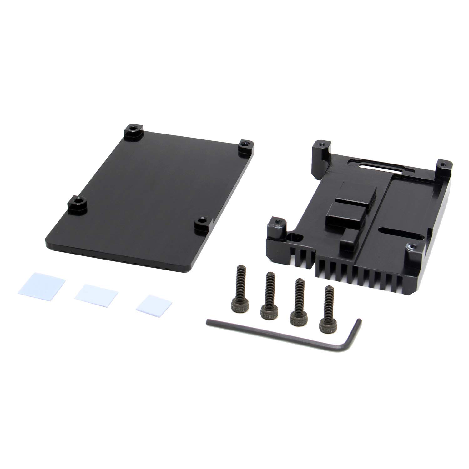 RICHEN Raspberry Pi 4 Computer Model B Armor Aluminum Alloy Case/Passive Cooling Shell Metal Enclosure Heat Dissipation Compatible with Pi 4B Only(Not Include Raspberry Pi Board) (Without Fan)