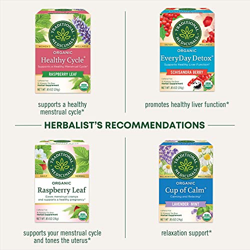 Traditional Medicinals Tea, Organic Stress Ease, Relieves Tension, Promotes Relaxation, 16 Tea Bags