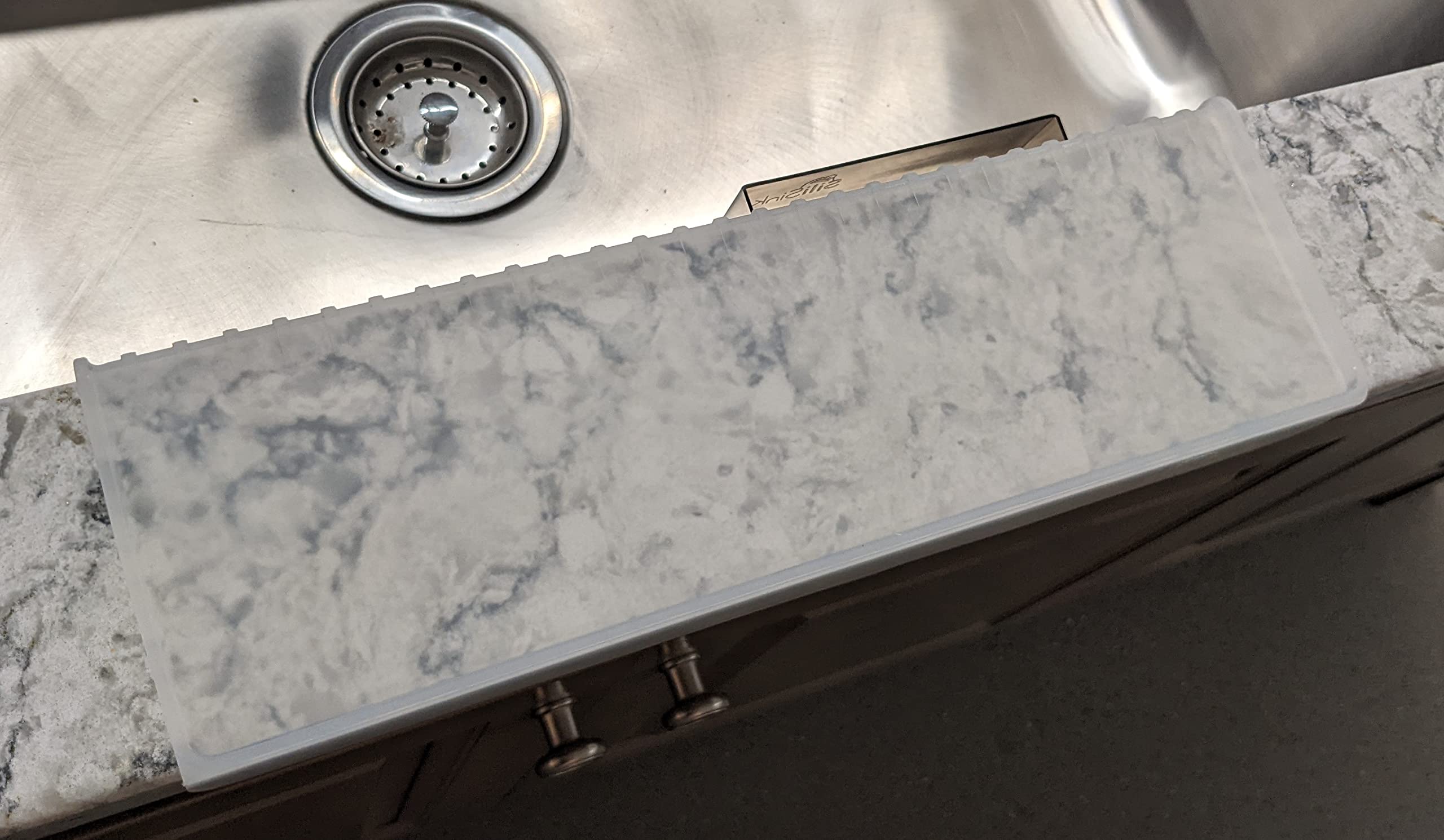SiliSink Silicone Sink Edge Guard for Kitchen Sink - Fits 3.75β-4β Wide Stone Lip - Kitchen Sink Guard & Sink Edge Protector - Stone, Granite Countertop Edge Protector - 14β, Frosted Matte