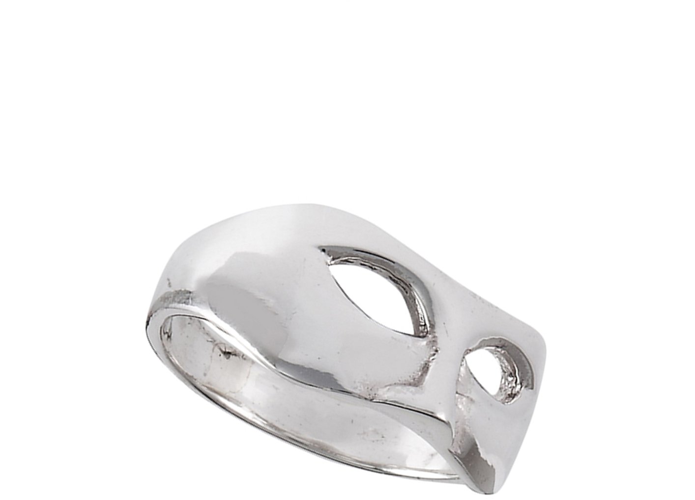 Opera Mask Bandit Phantom Eye Cutout Ring .925 Sterling Silver Band Size 6