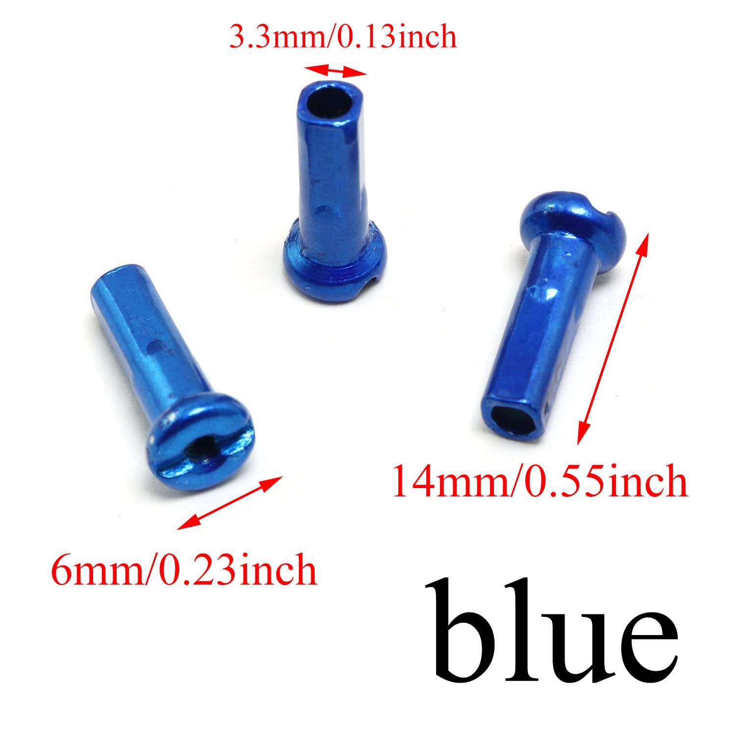 Pro Bamboo Kitchen 36pcs Mountain Bike Spoke Cap Blue Carbon Steel Bicycle Spoke Cap 14G Nipple for 2mm Diameter Spokes