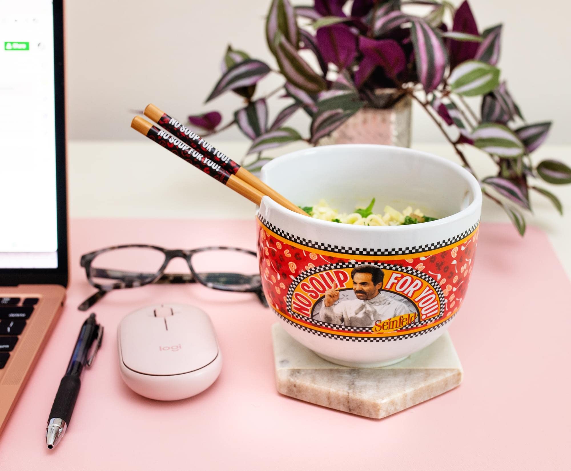 Toynk Seinfeld No Soup For You 20-Ounce Ramen Bowl and Chopstick Set