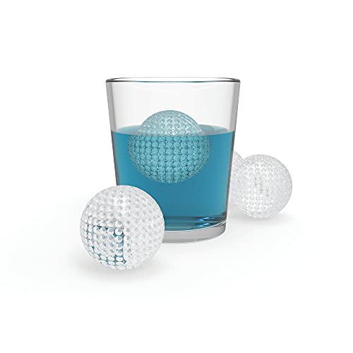 True Zoo Golf Ball Ice Mold, Dishwasher Safe Novelty Silicone 2 Inch Ice Sphere Maker for Sports Fans, Set of 1