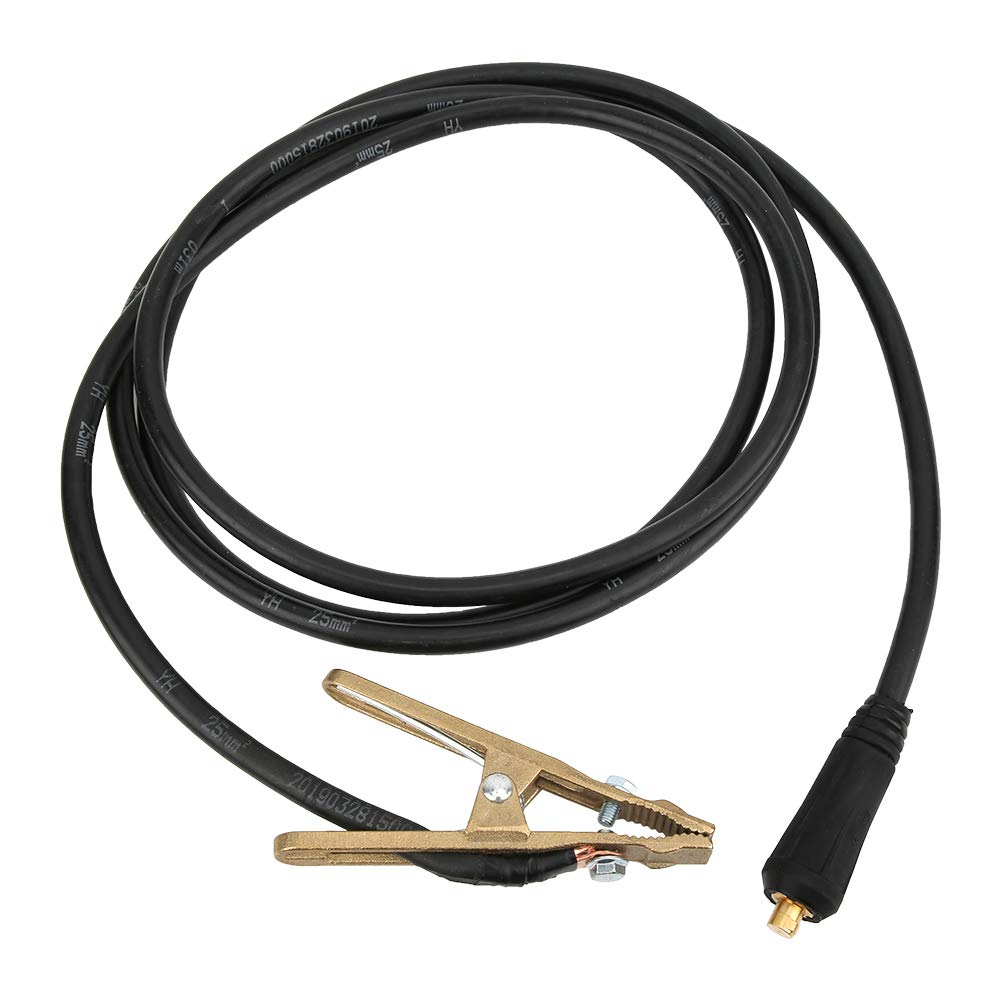 Welding Ground Clamp Lead Assembly, TIG Plasma A Type Grounding Clip 260A Welding Brass Ground Clamp MMA ARC Welder Earth Clamp 3Meter 25mm²
