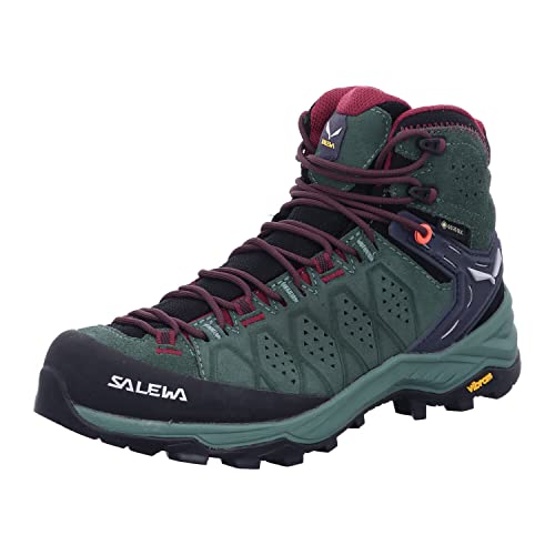 Salewa Women's Alp Trainer 2 Mid Gore-Tex Waterproof GTX Hiking Boot - Duck Green/Rhododendon - 10