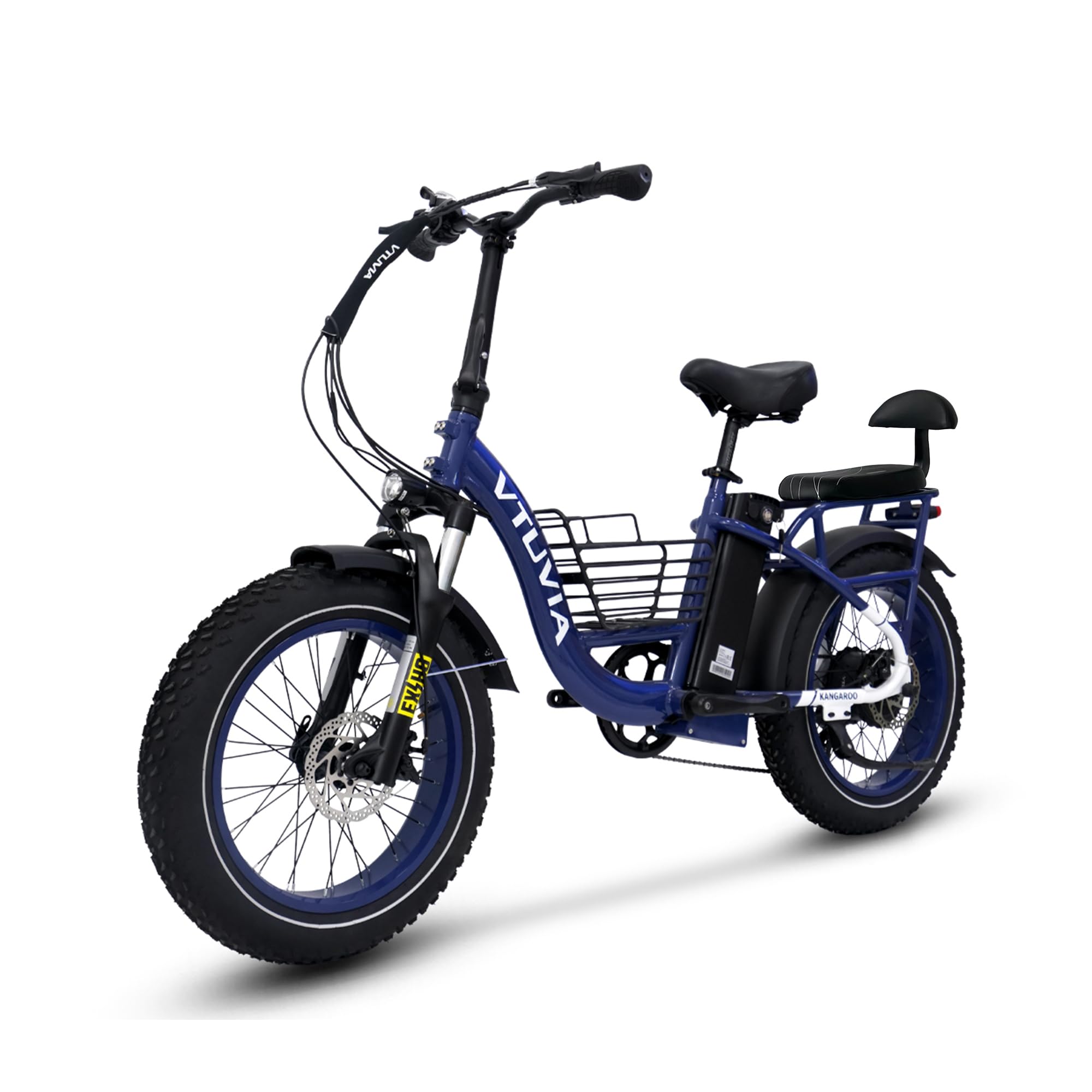 vtuvia Electric Bike 20" x 4.0 Fat Tire Step-Thru Electric Bicycles for Adults, 750w Motor 48v 13Ah Removable Lithium Battery, 28MPH Ebikes Front Suspension Fork