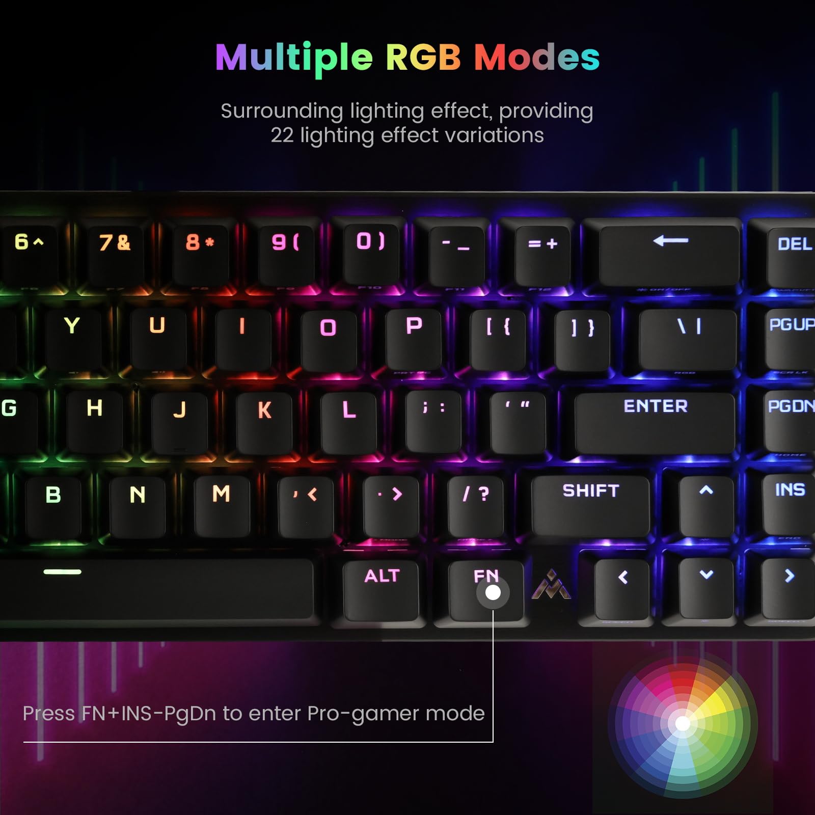 TIETI Wired Mechanical Keyboard,RGB Backlit Ultra-Compact 65% Layout 67Keys Gaming Keyboard,Hot Swappable Keyboard,Gateron Blue Switch