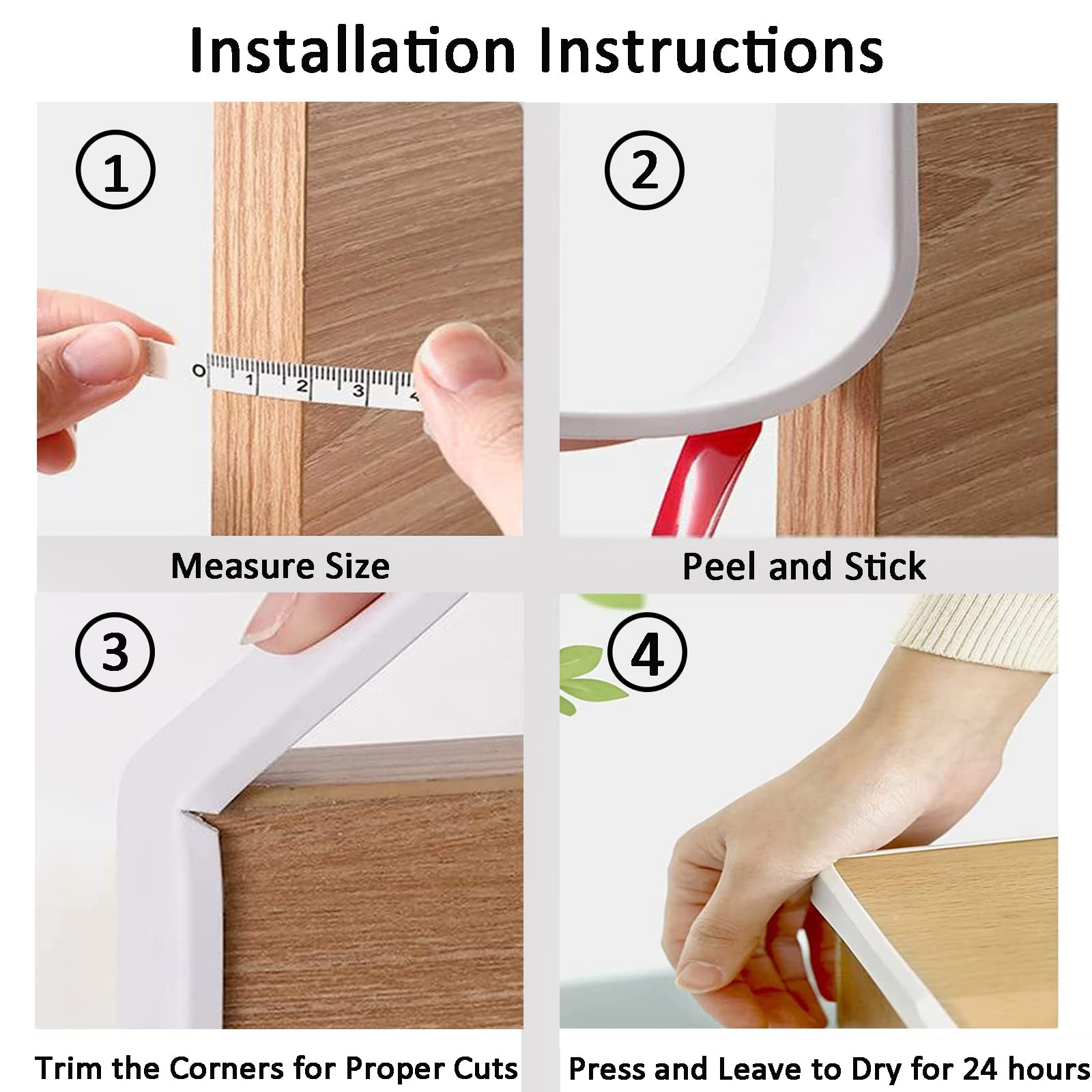 U-Shape Edge Banding,Self Adhesive Veneer Edging,TPE Flexible Edge Protector Countertop Edge Trim for Furniture Cabinet Repair Board Protection(Grey,4/5'')
