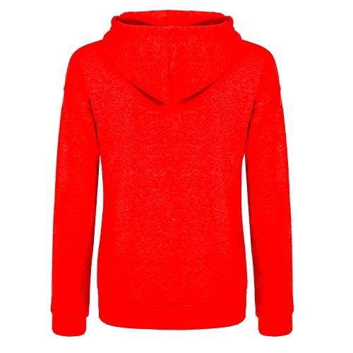 Women Hoodies With Zipper Solid Color Basic Hoodies Tunic Tops Pullovers Trendy Sweatshirt With Drawstring Outdoor Hoodies Red