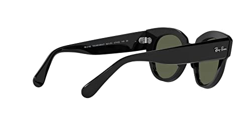 Ray-Ban Women's RB2192 Roundabout Round Sunglasses, Black/Green, 47 mm