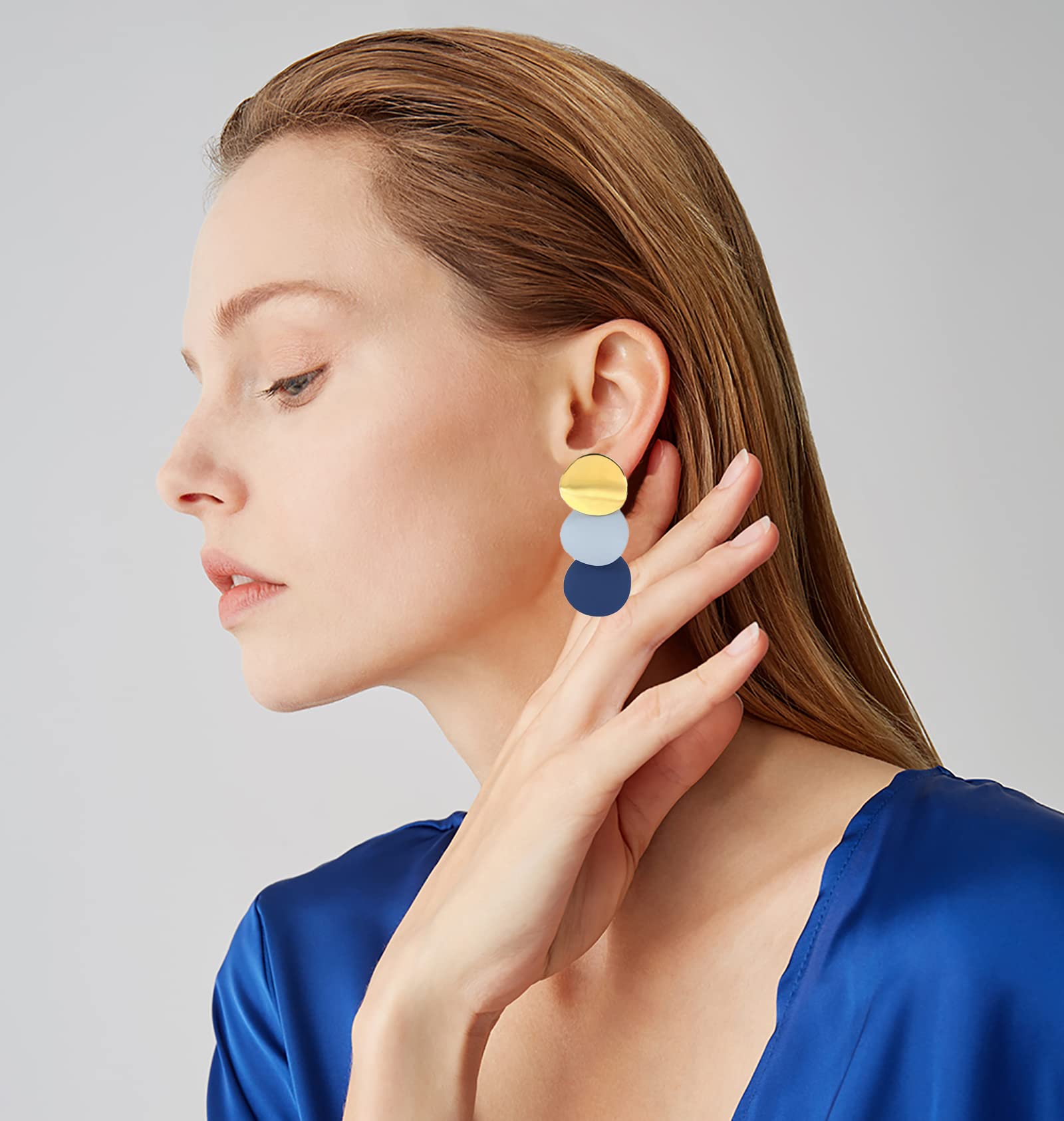 WAINIS 12 Pairs Statement Drop Dangle Earrings for Women Geometric Shell Round Dangle Drop Earrings Fashion Jewelry Gift