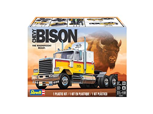 Revell 17471 '78 Chevy Bison 1:32 Scale 70-Piece Skill Level 4 Model Truck Building Kit, Clear,White