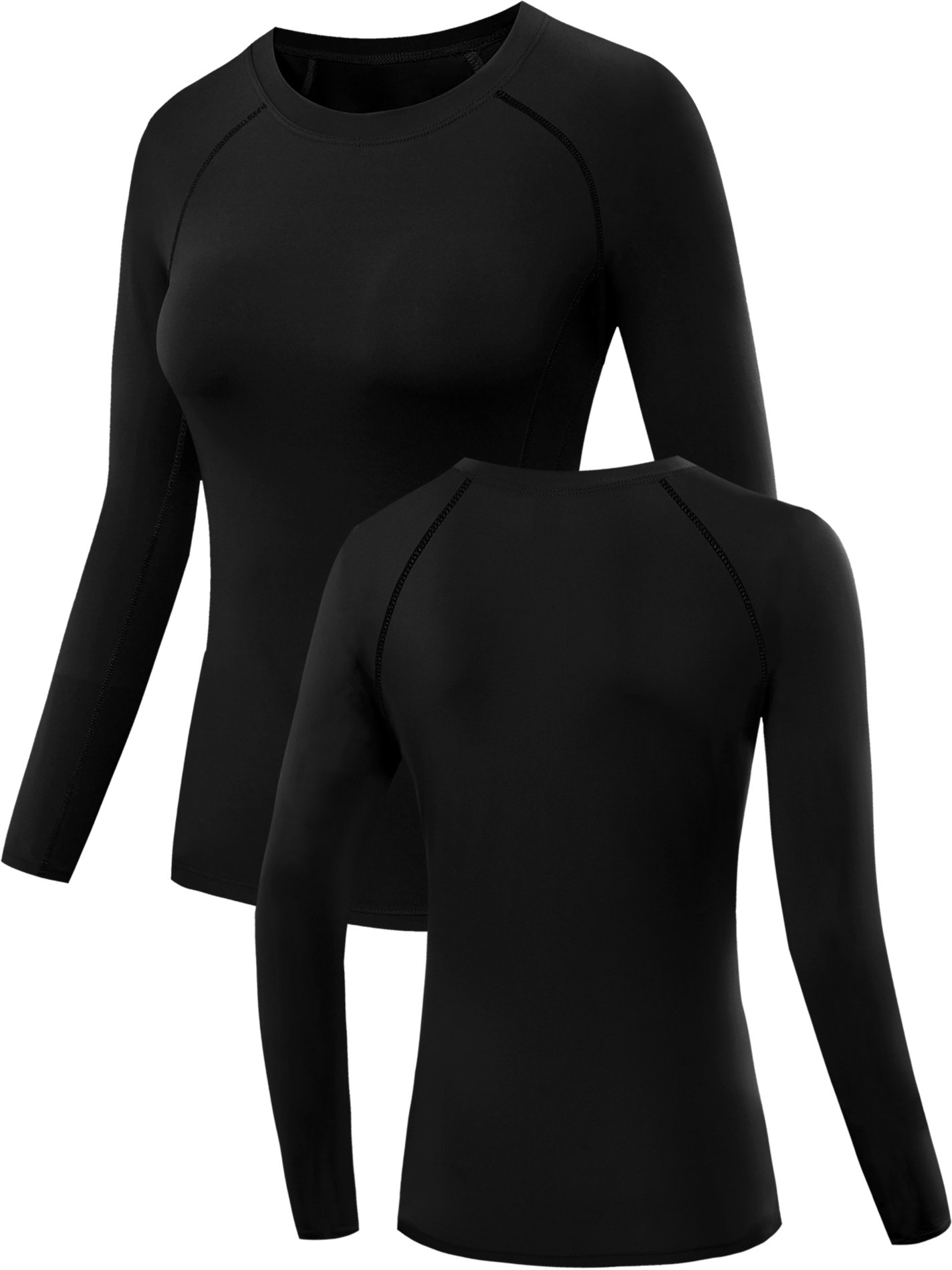 NELEUS Women's 3 Pack Compression Workout Shirt,8021,Black,M,Tag L