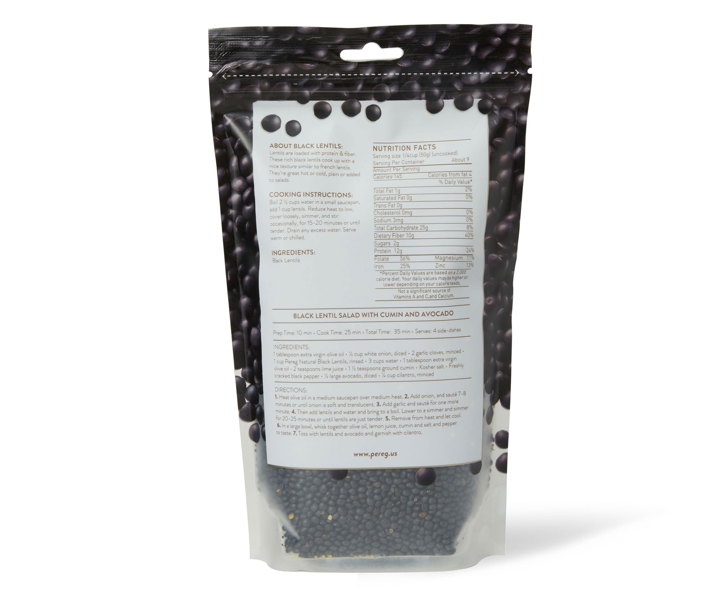Whole Black Lentils - 16 Oz - Beluga Lentils - Black Masoor Daal - Ideal for Enriching Stews, Curries, Tacos & Soups - Non-GMO, Kosher Certified & Vegan