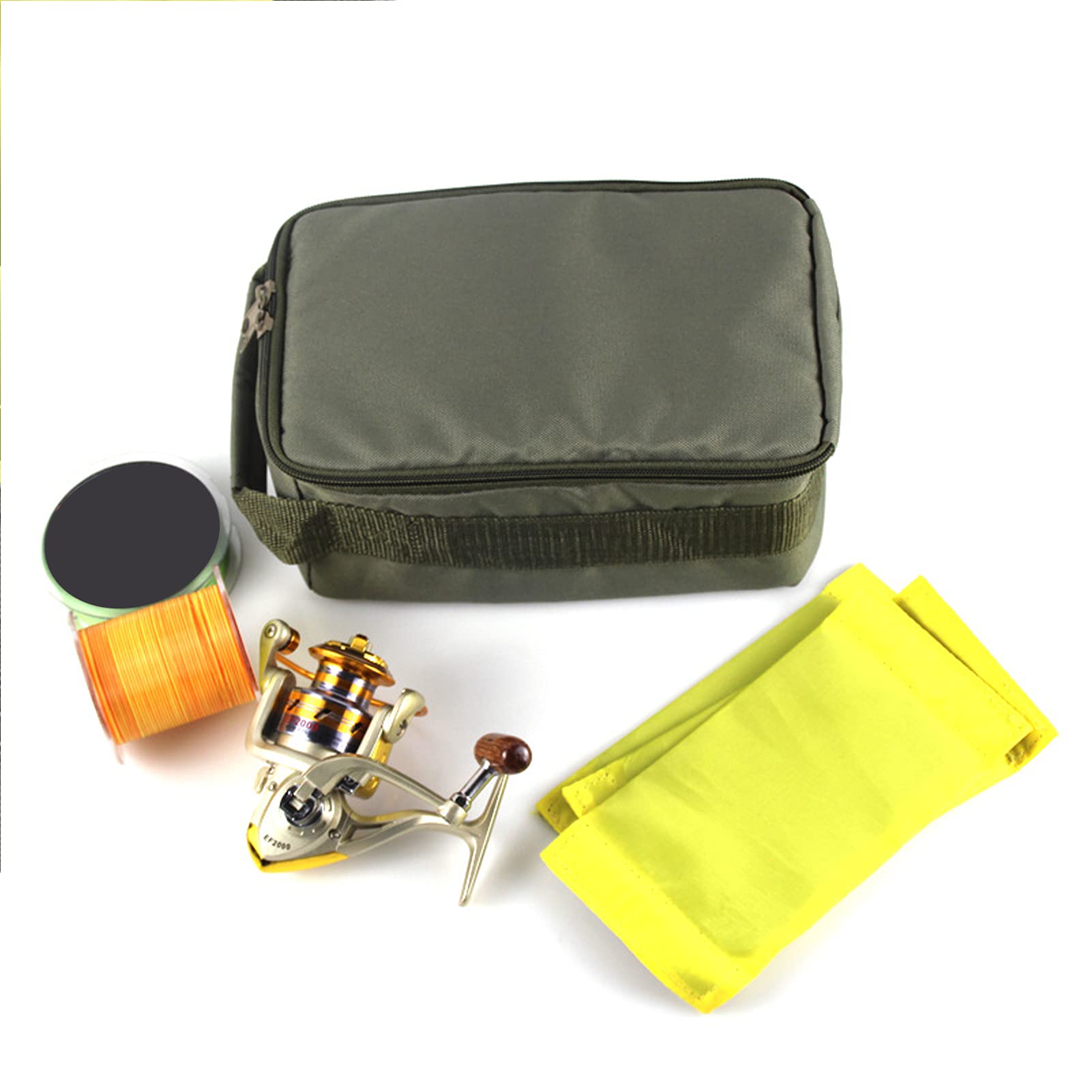 Yeuipea Fishing Tackle Bag Lures,Polyester Large Capacity Fishing Tackle Bag Lures Hook Storage Handbag Fishing Accessory