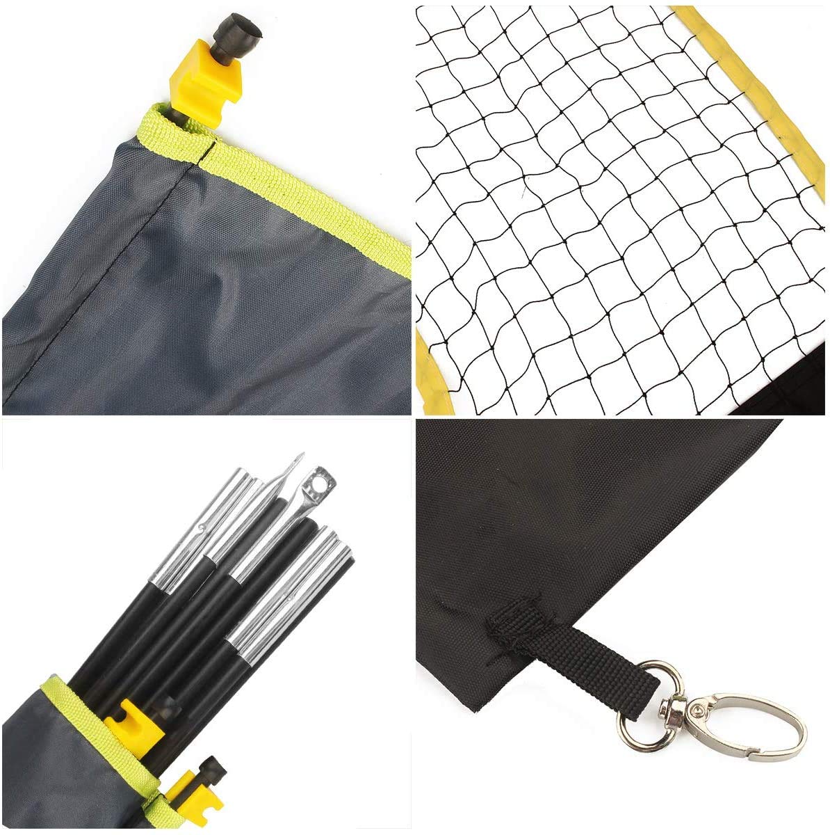 Portable Badminton Net Set with Stand Carry Bag, Folding Volleyball Tennis Badminton Net β Easy Setup for for Outdoor/Indoor Court, Backyard, Beach No Tools or Stakes Required