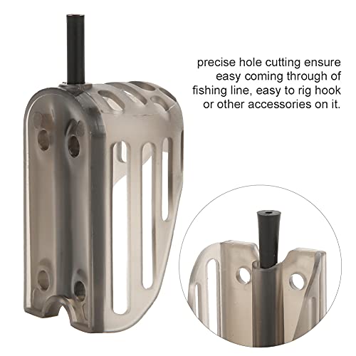 Yeuipea Fishing Feeder Cage, 8Pcs PE Plastic Portable Spring Fishing Feeder Lure Bait Cage Tackle Accessories with Weight(S)