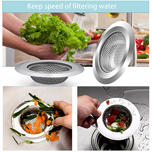 YouOKLight Kitchen Sink Strainer, Sink Strainer, Kitchen Sink Drain, Stainless Steel Sink Strainer Basket, Large Wide Rim 4.4" Diameter for Home, Kitchen, Bathroom and Other Drains. Pack of 2