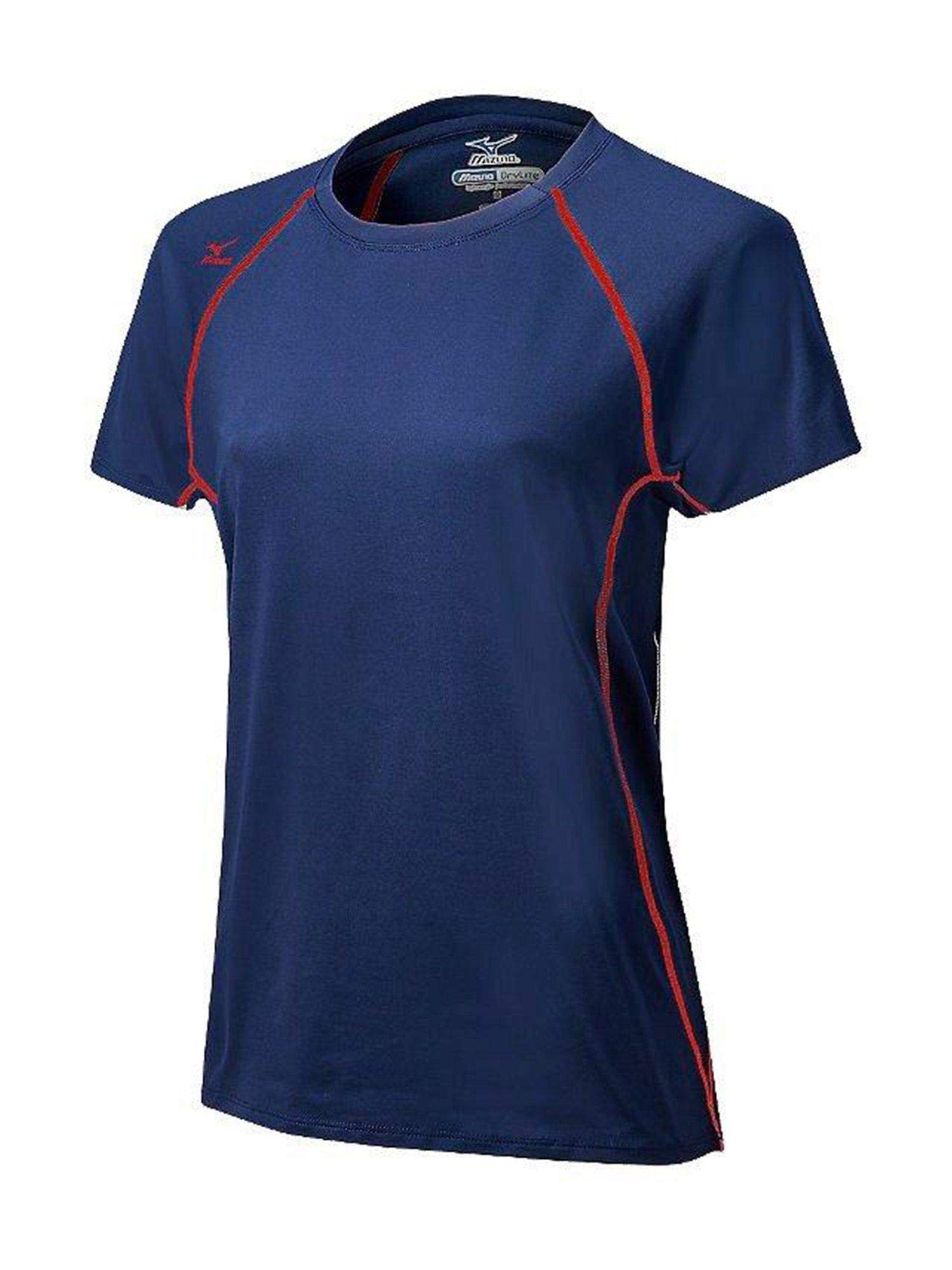 Mizuno Women's Youth Balboa 3.0 Shorts Sleeve Jersey, Navy/Red, Medium