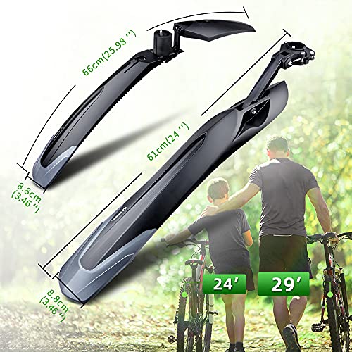 RBRL Bike Mudguard Bicycle Fender E-Bike Fender Mountain Bike Adjustable Quick Release Patent Design Fits 26", 27.5", 29",Mount on Front Fork,Weight 7.2 Ounces