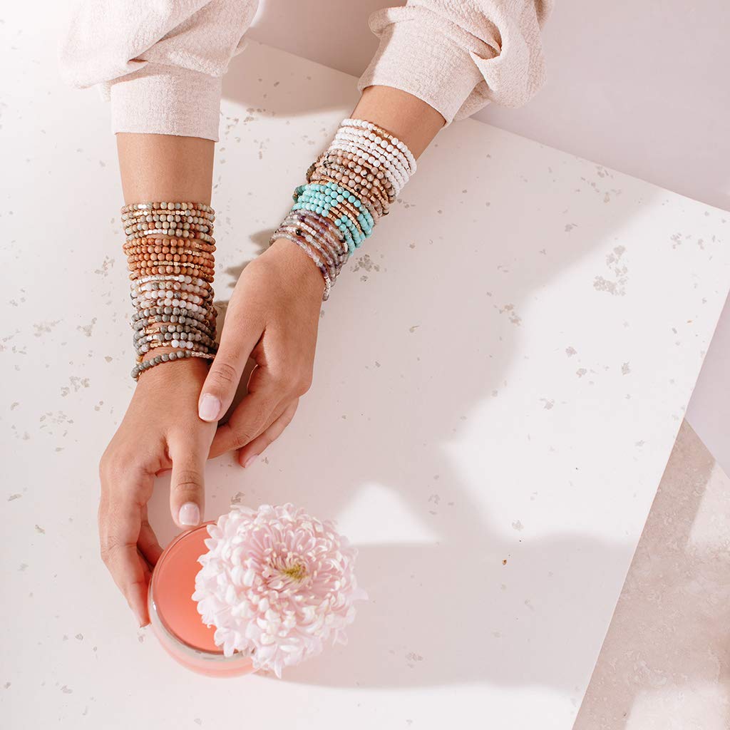 Scout Curated Wears - Women's Stone Wrap Bracelet & Necklace - White Lava - Stone of Strength