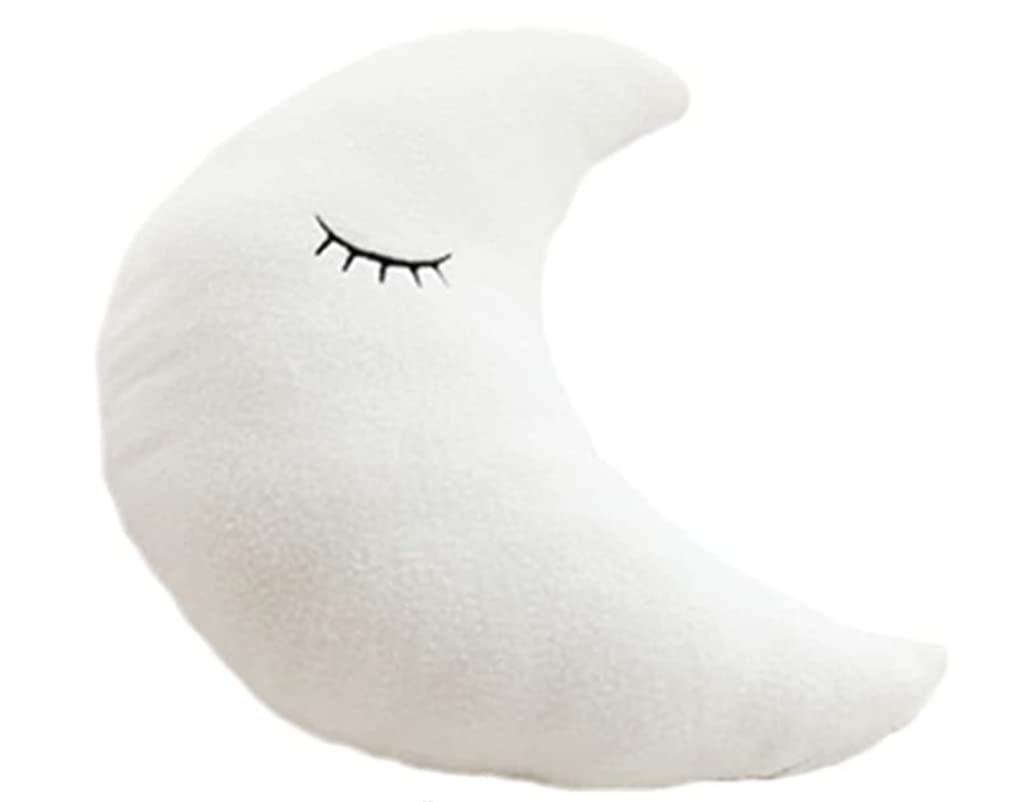 Uewidiod Star Pillow Moon Cloud Fresh Room Decoration Home Cushion Bed Pillow (Moon 20.8*11.8inch/53*30cm, White)