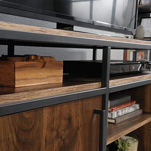 Sauder Nova Loft TV Stand with Storage, L: 44.72" x W: 17.32" x H: 29.53", Grand Walnut Finish