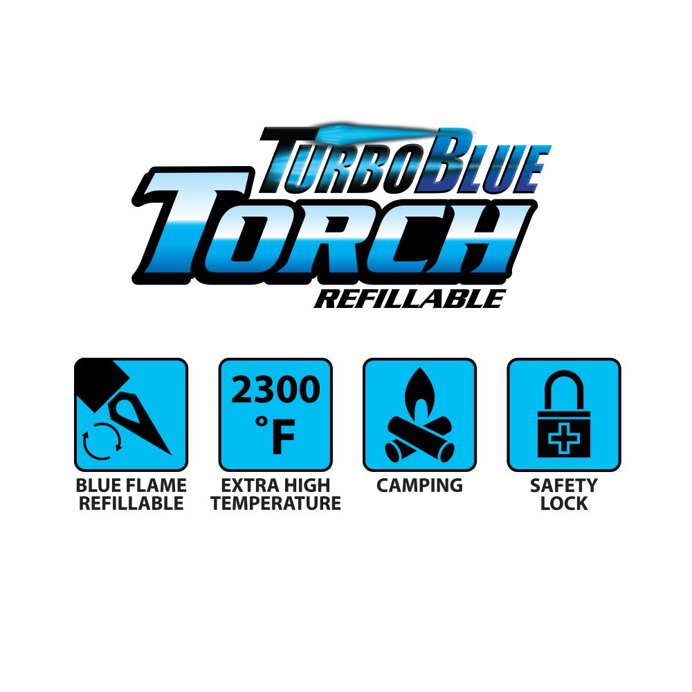 Turbo Blue XXL Jet Flame Refillable Torch Lighter with Powerful Windproof Flame (1)