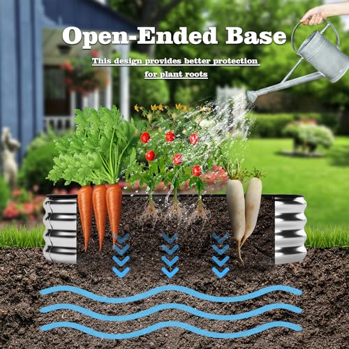 ZFHgarden Raised Garden Bed, 4x2x1ft Raised Beds for Gardening Outdoor for Vegetables Flowers Ground Planter Box,Galvanized Raised Garden Beds