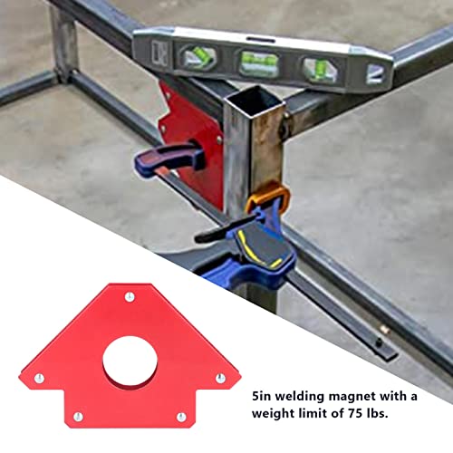 Welding Magnet 5in 75lbs Welder Magnet Holder Angle Support Fixture Tool Stainless Steel Welding and Cutting Accessories,Metal Magnetic Holder,Metal Working Magnet Tools Holder Support Aids
