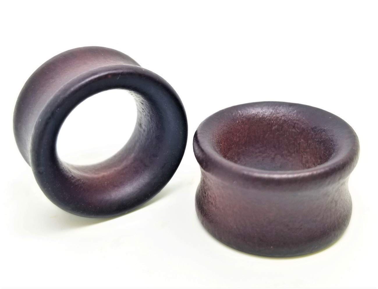 Organic Stained Bamboo Tunnel Ear Plugs - Double Flare Saddle - 7 Sizes - Pair - New (0 Gauge (8mm))