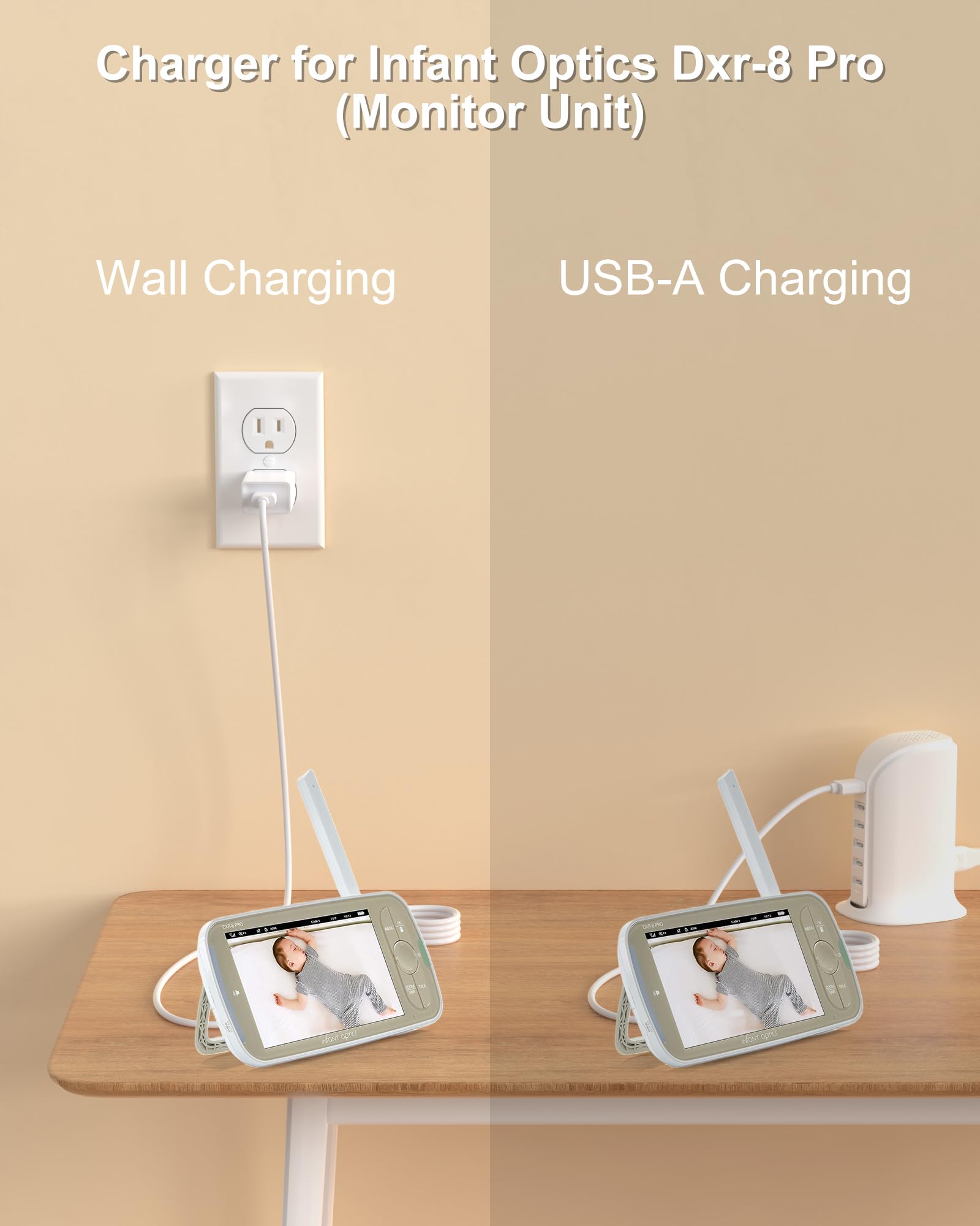 Replacement for Infant Optics Dxr-8 Pro Charger Only Compatible with Infant Optics Baby Monitor (NOT for Camera Unit/NOT for DXR8)