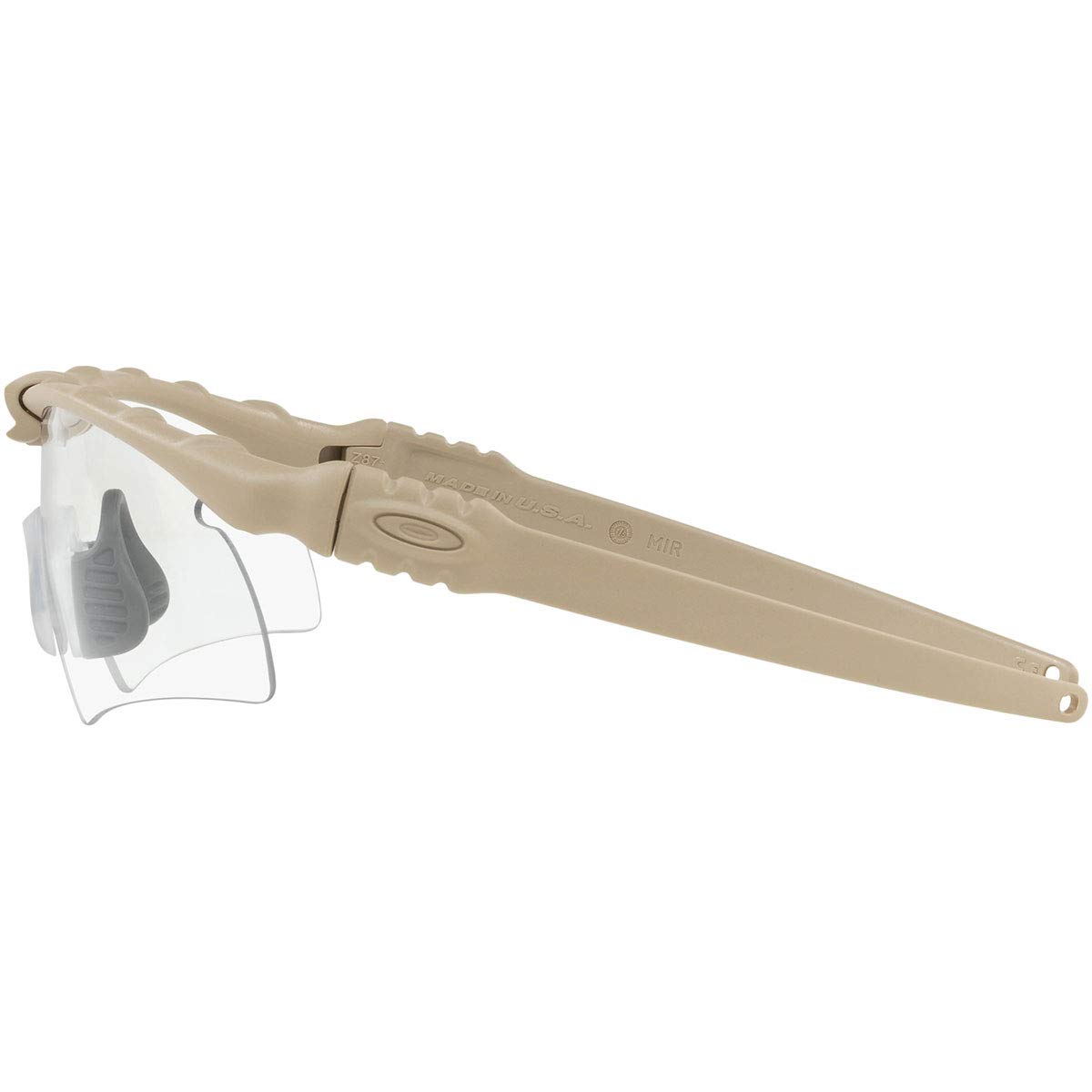 Oakley SI Men's OO9146 Si Ballistic M Frame 3.0 Rectangular Sunglasses, Desert Tan Hybrid/Clear, 32 mm