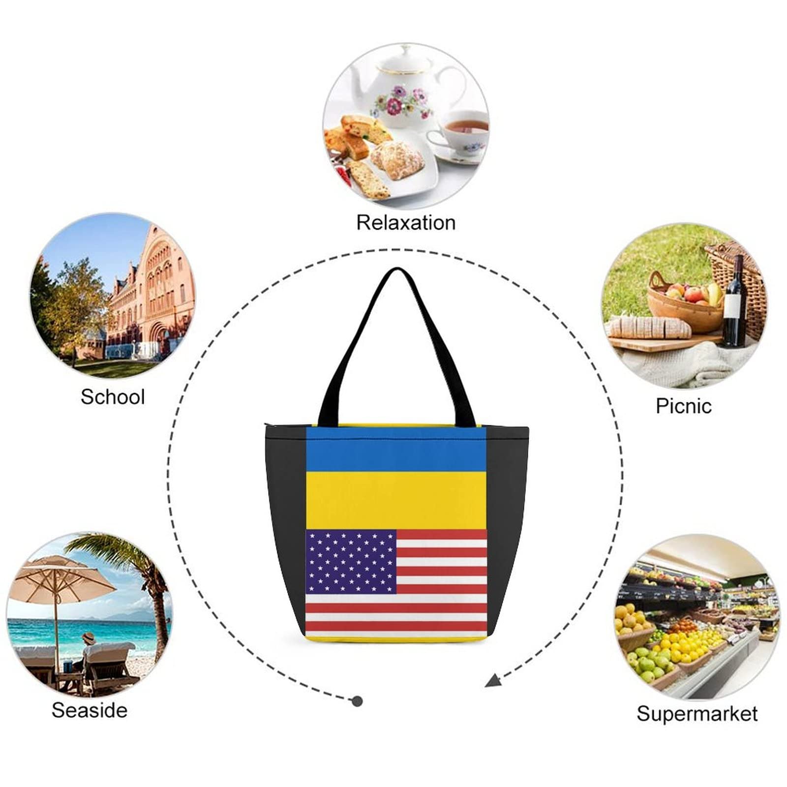 Wangsxing Handbag Women Ukrainian Flag Shopping Tote Shoulder Bag