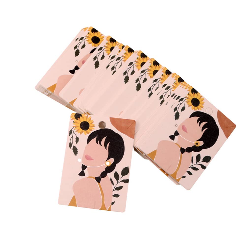 Milue 100 Pieces Creative Paper Earrings Cards Earring Necklace Earring Tags Jewelry Display Paper Earring Display Cards