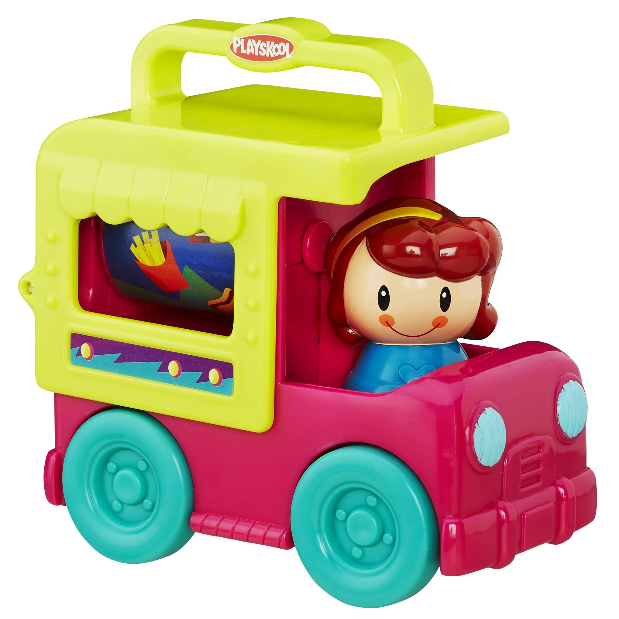 Playskool Fold 'n Roll Trucks Activity Toy Bundle of 2 Vehicles for Toddlers 12 Months and Up, Food and Ice Cream Truck Themes with 1 of Each (Amazon Exclusive)