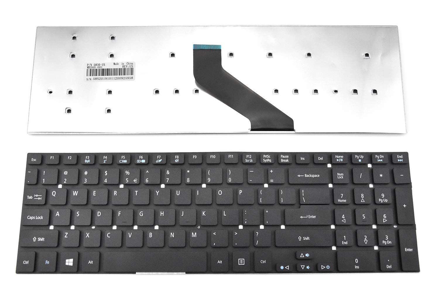 Replacement Keyboard Without Frame for Acer Aspire 5755 5755G 5830 5830G 5830T 5830TG V3-551 V3-531 V3-571 V3-771 V3-772 E1-522 E1-530 E1-532 E1-570 E1-771 E5-511 ES1-512, Gateway NV55S NV57H