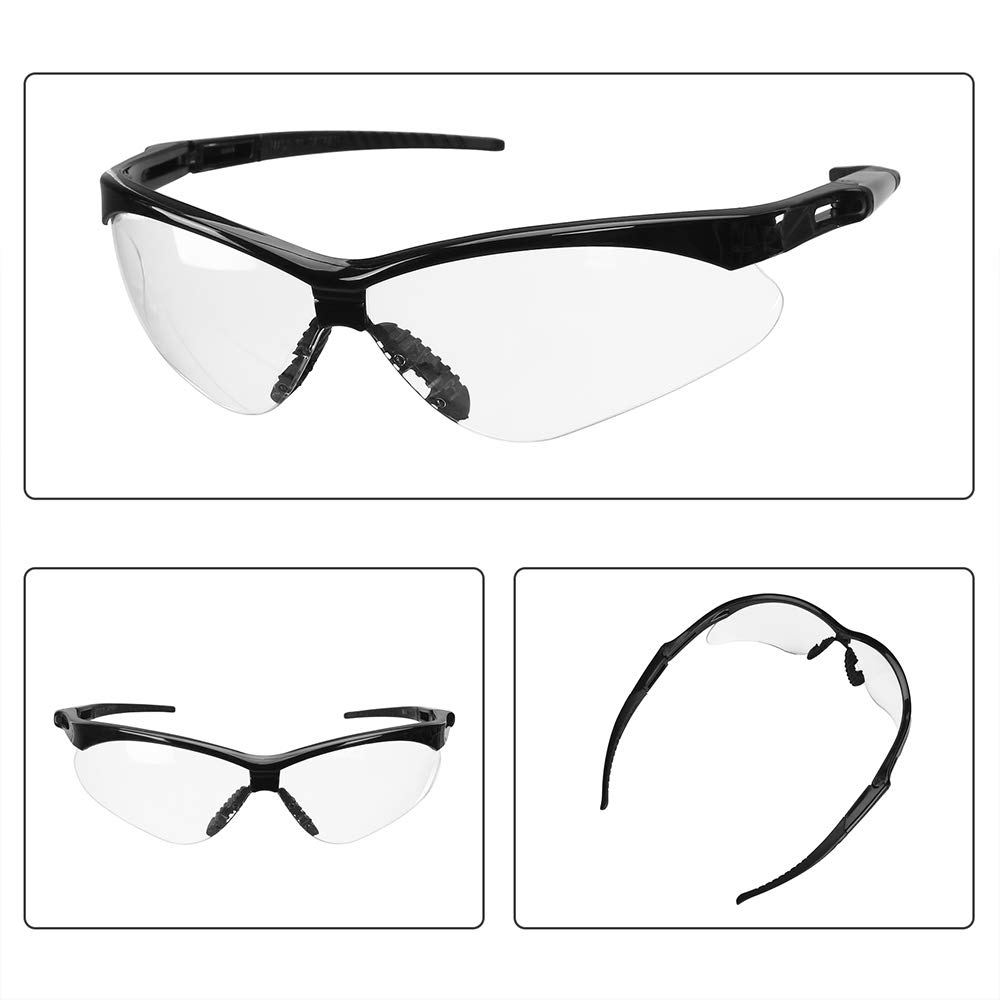 ROAR Clear Premium Safety Glasses 6 pairs per box Eyewear Protective Glasses Safety Goggle Airsoft Goggle, Strong Impact Resistant Lens for Laboratory, Construction, Industrial Safety, Craft