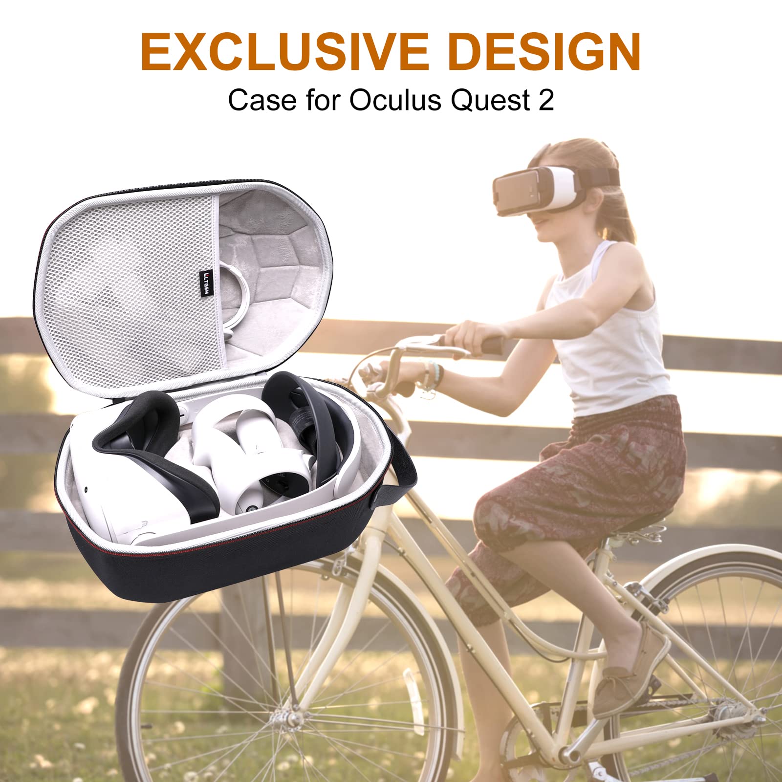 LTGEM Carrying Case Compatible with Meta/Oculus Quest 2,Touch Controllers or other Accessories for Travel and Home Storage ,Black